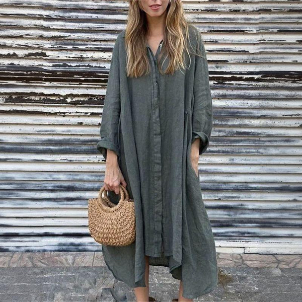 Hannah™ Dress in Rustic Linen and Essential Pockets / The Rustic Class